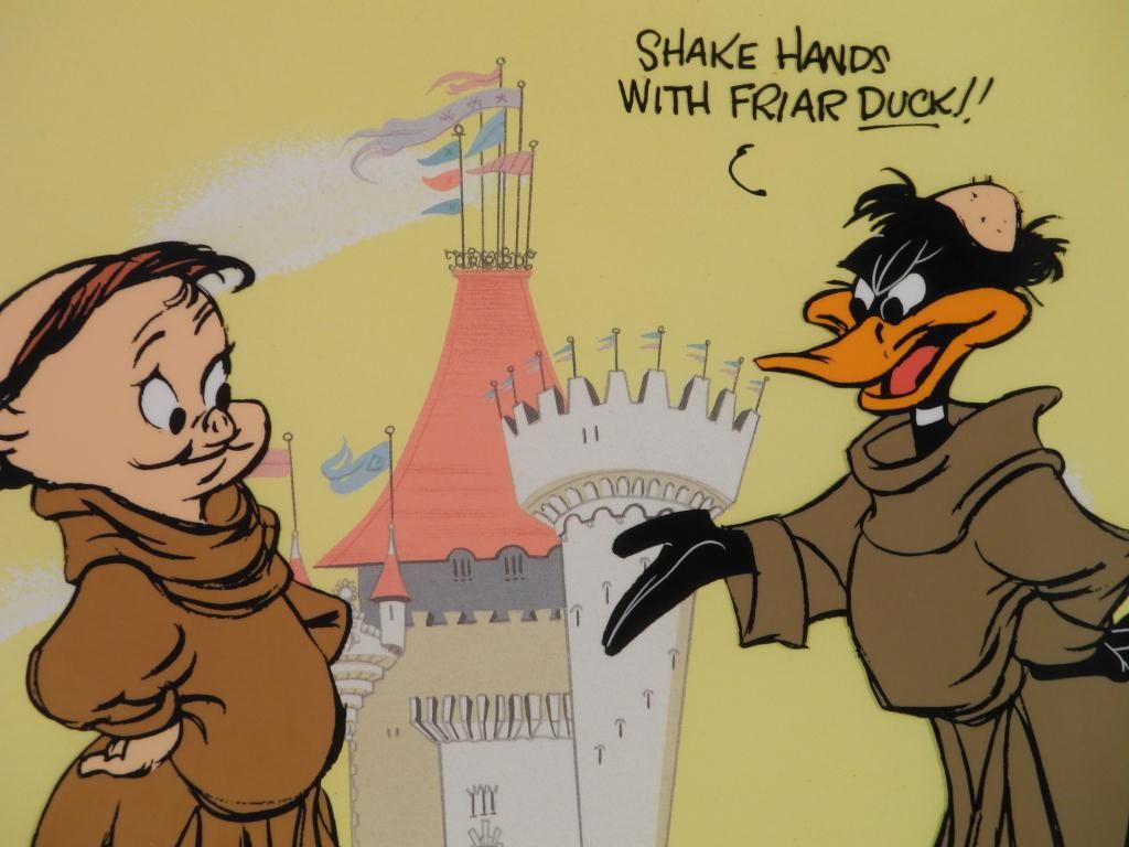 Daffy "Friar Duck" Porky Pig Signed Chuck Jones