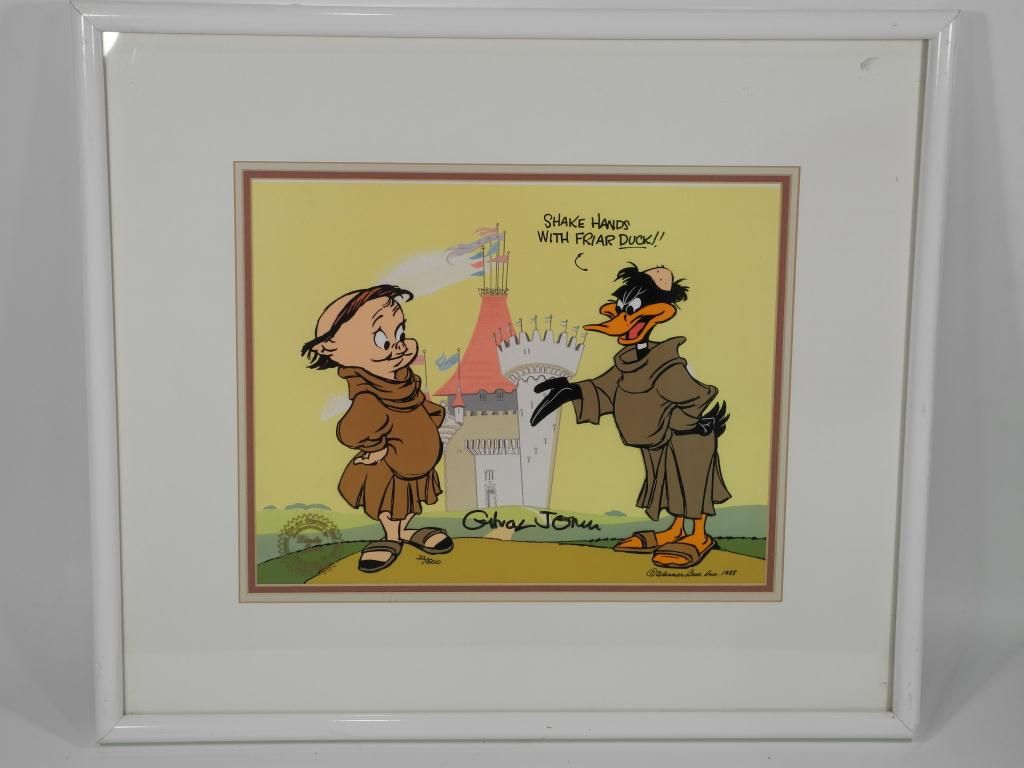 Daffy "Friar Duck" Porky Pig Signed Chuck Jones