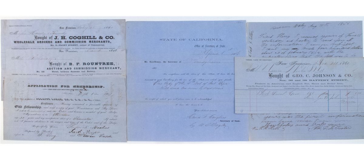 California Gold Rush Document Group 1856-1860