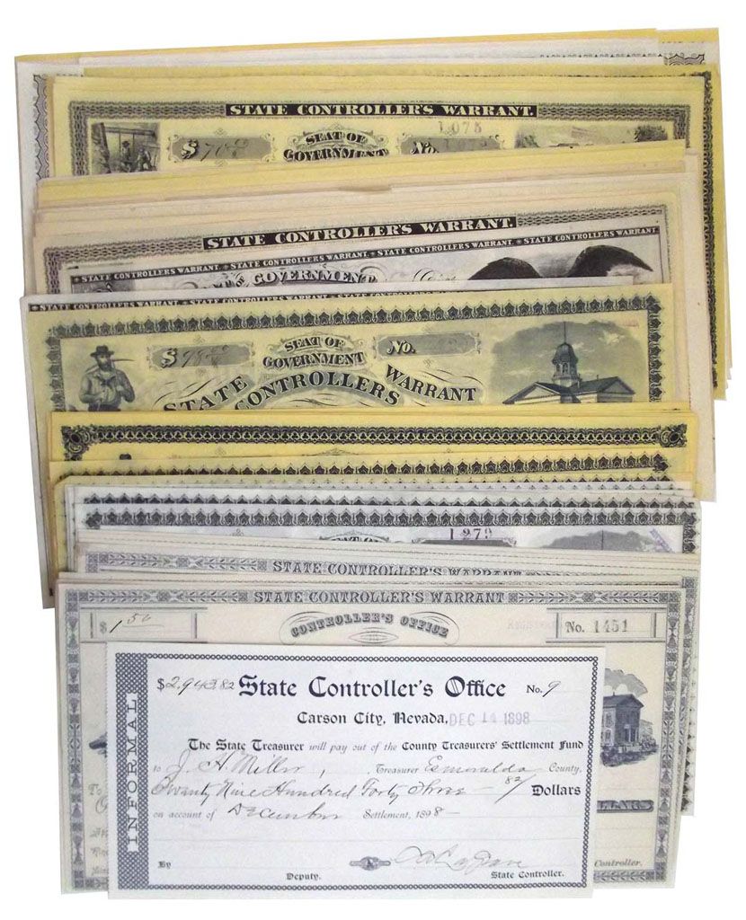 State Controllers Office Warrents. 57 Pieces