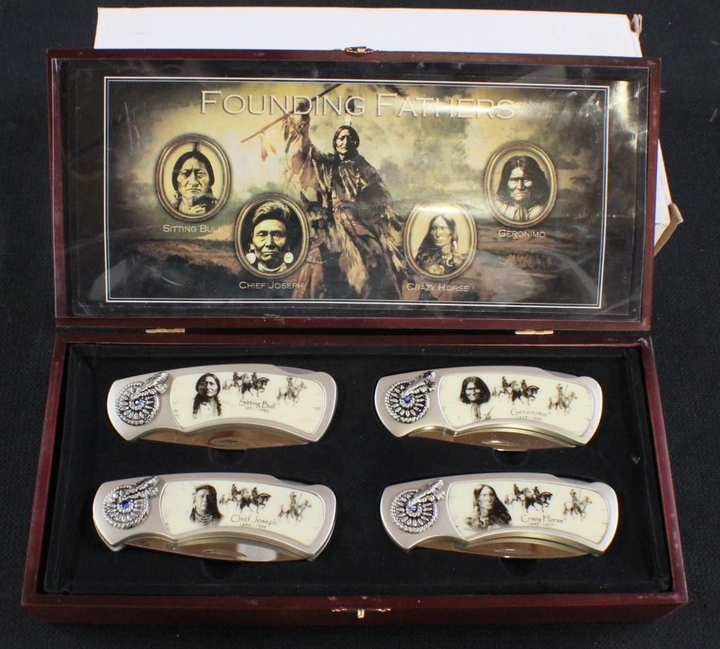 Four-Knife Set Of Founding Fathers- Geronimo,