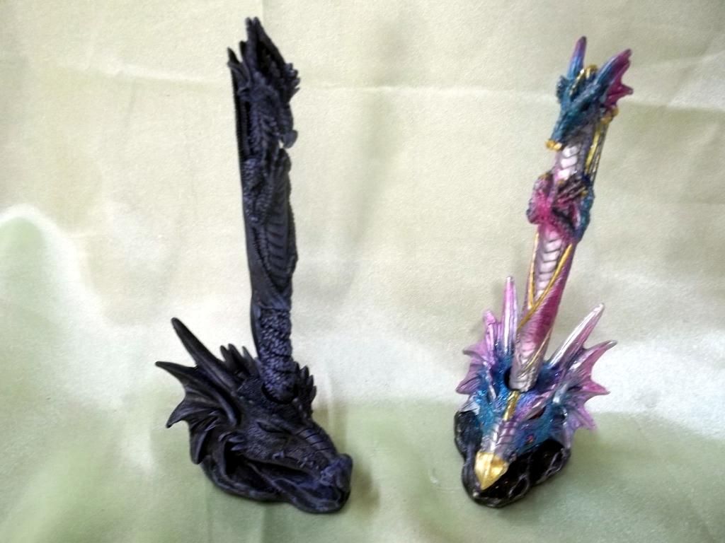Lot Of 2 -Medieval Dragon Pens With Holder