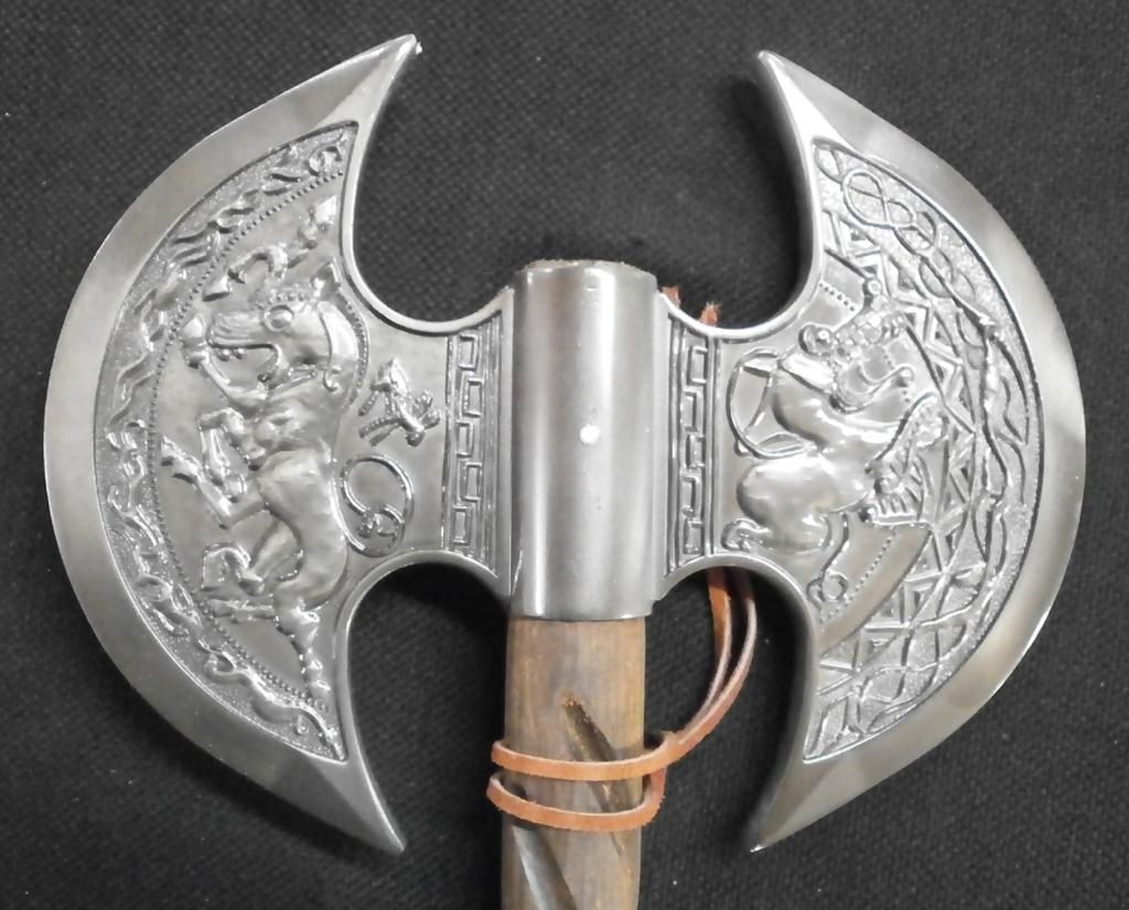 Medieval Executioners Double Sided Axe With Wood