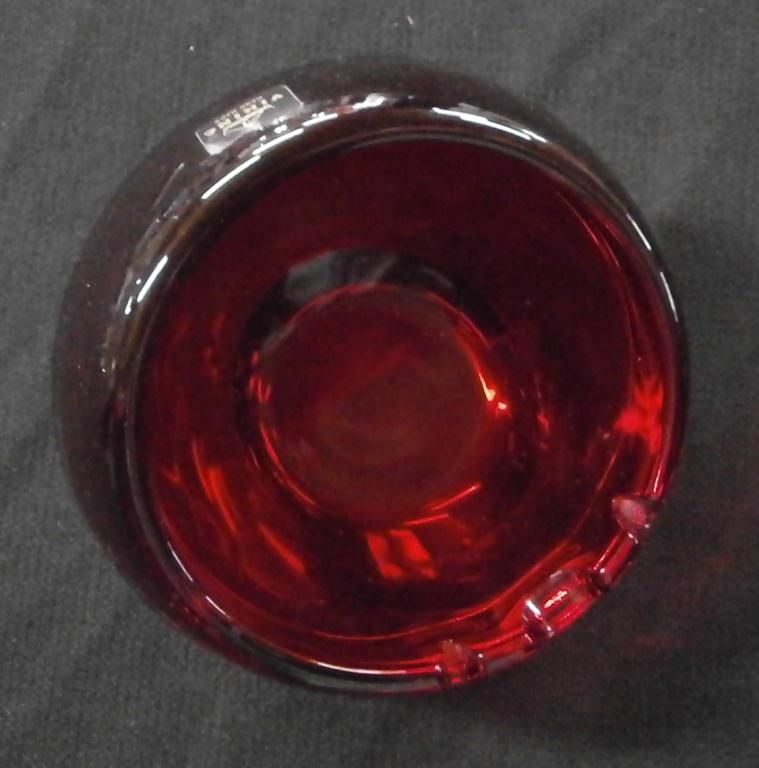 Large Red Ruby Vintage Viking Ashtray