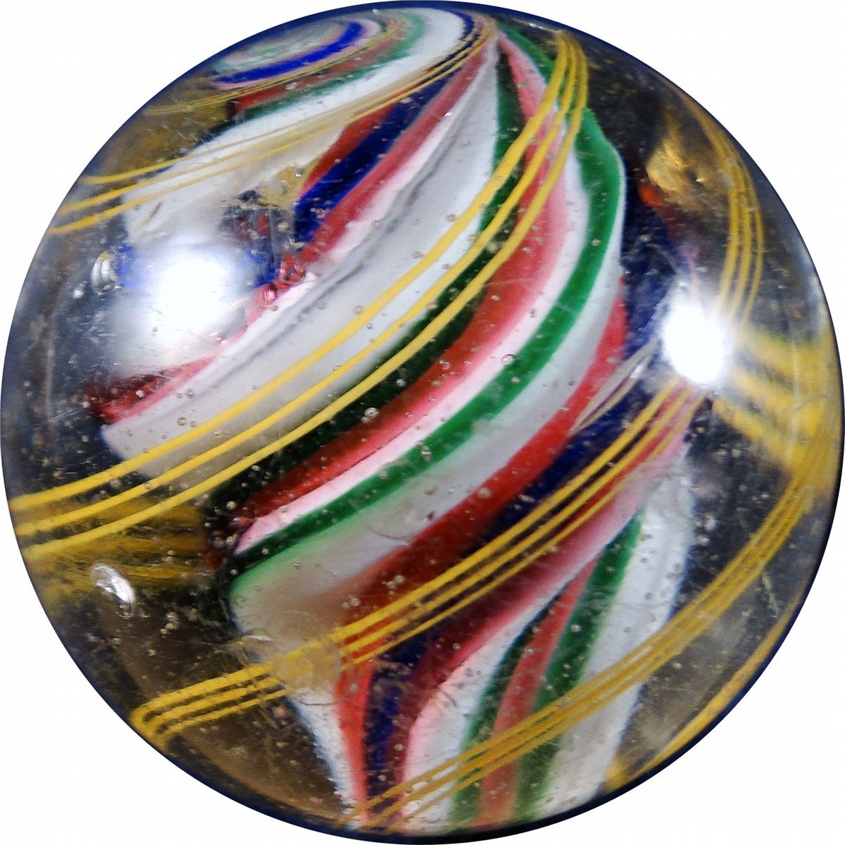 Marbles: Lot 111. Swirl. Lobed Solid Core. 1-13/16". Good 7.5.