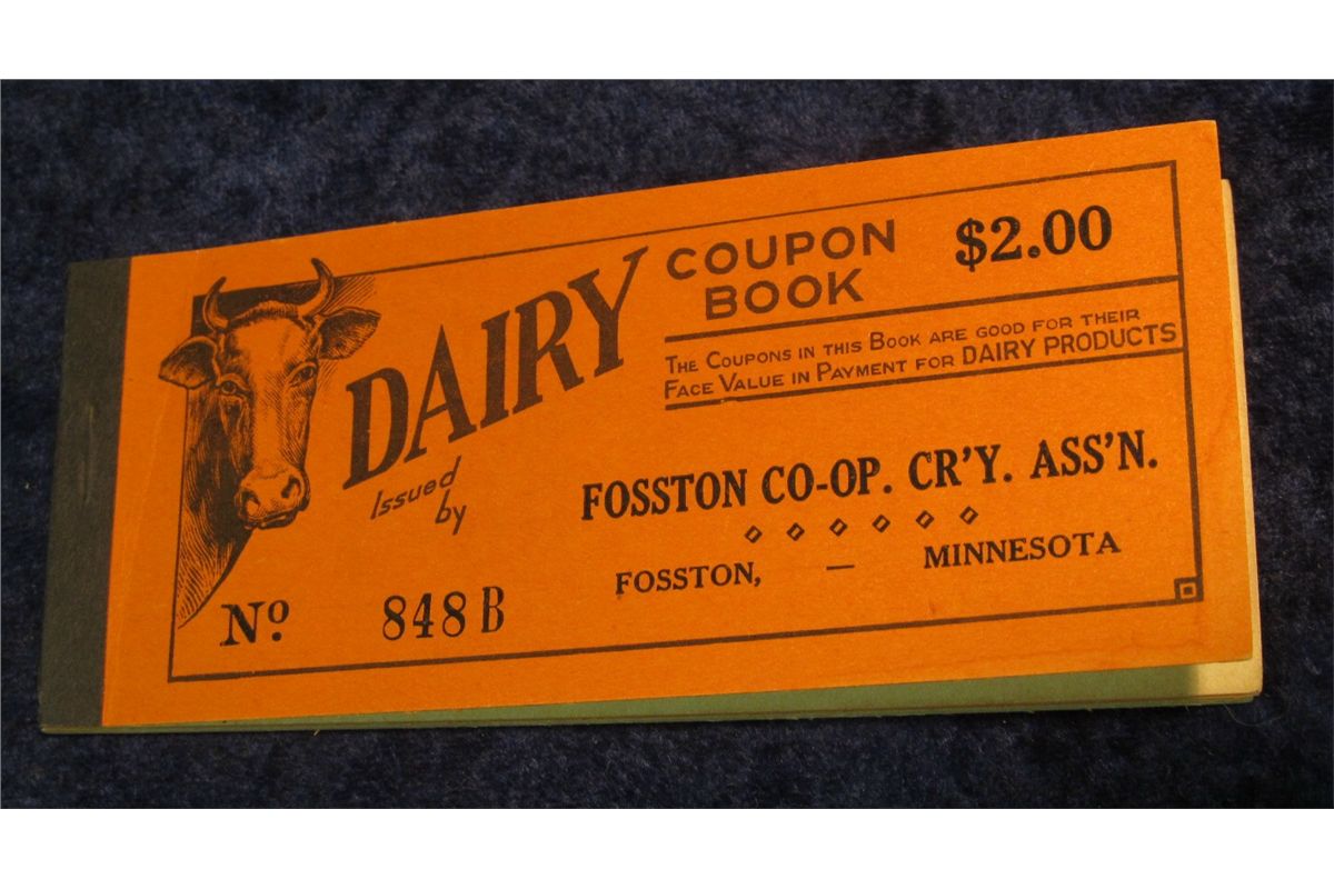 20. Mint Dairy Coupon Book $2.00 Fosston Co-op. Cr'Y Ass'n.