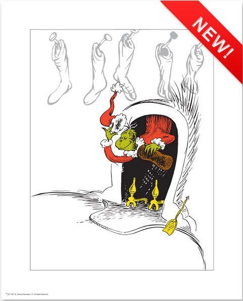 Four Dr. Seuss Prints- The Grinch Cindy Lou-Who