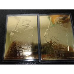BABE RUTH/GOLD PLATED 22K-LOT OF 2