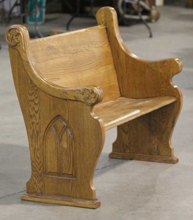 Antique Oak Church Pew