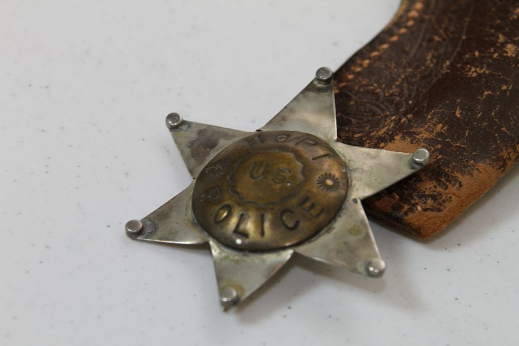 Hopi Indian US Police Badge and Belt.