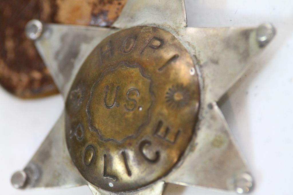 Hopi Indian US Police Badge and Belt.