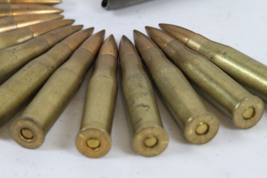 WWII German Mauser 8mm Clip and Loose Rounds