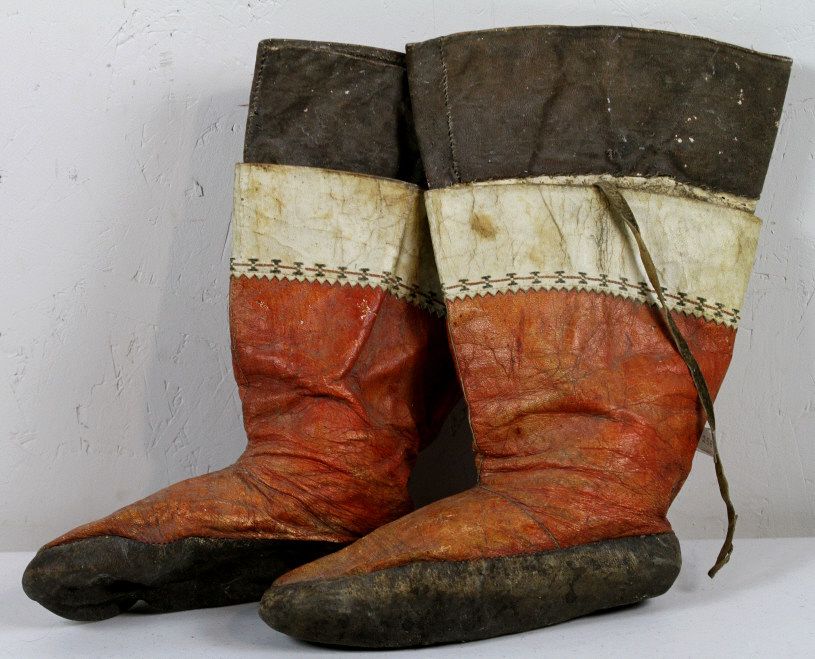 Native American Elk Skin Moccasin Boots