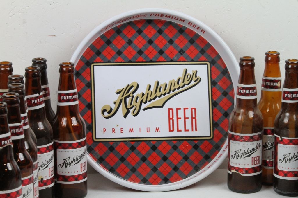 Highlander Beer Tray and Bottles