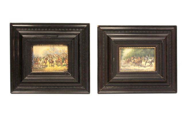 Pair oil paintings by Anton C. Baworowski