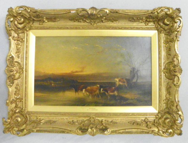 Pair 19th c. oil paintings signed WJ Shayer