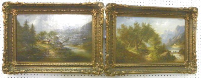 Pair 19th c. oil paintings signed E. Boehm