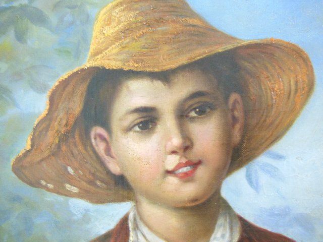 Gilt framed oil painting signed Pollini