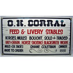 OK CORRAL PORCELAIN SIGN