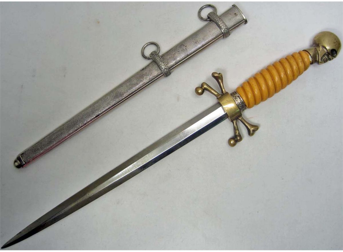 GERMAN AZI WAFFEN SS PROTO TYPE DAGGER AND SCABBARD