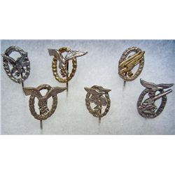 LOT OF 6 GERMAN NAZI LUFTWAFFE MILITARY BADGE STICK PINS