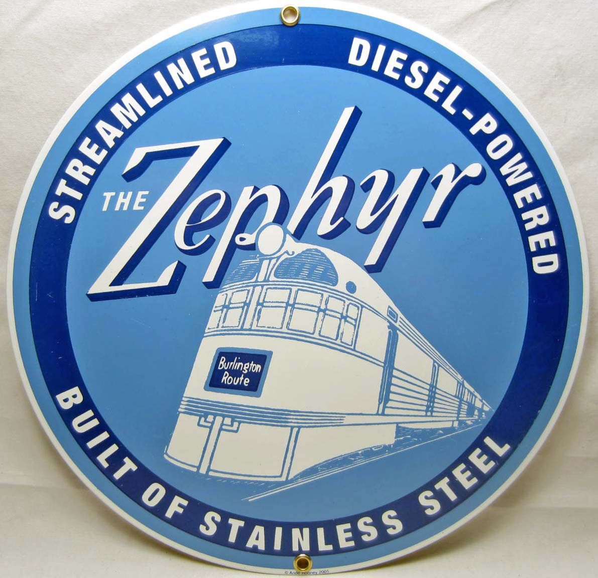 ZEPHYR RAILROAD PORCELAIN SIGN