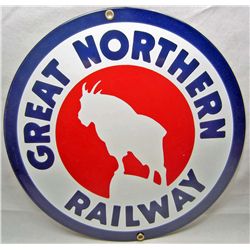 GREAT NORTHERN RAILWAY PORCELAIN SIGN