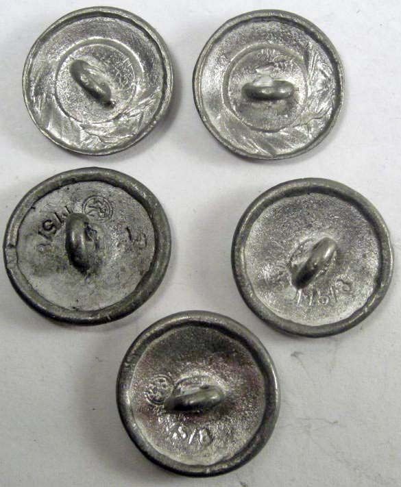 LOT OF 5 GERMAN NAZI BUTTONS