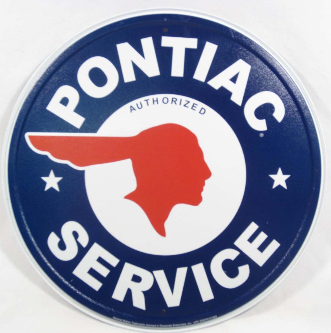 10130 - PONTIAC INDIAN SERVICE ROUND METAL SIGN