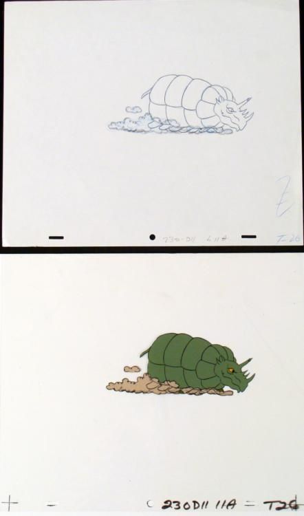 Cel Freight Train Original Herculoids Drawing Animation