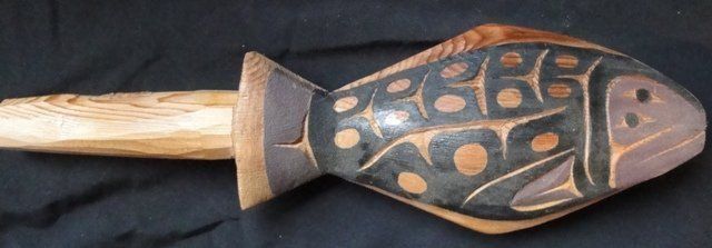 Northwest Coast Native halibut rattle