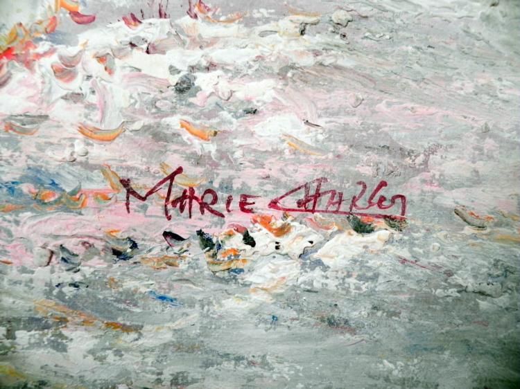 Marie Charlot Original Painting Victorian Beach -Framed