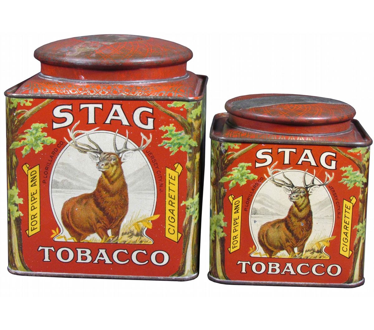 Two Stag Tobacco Tins