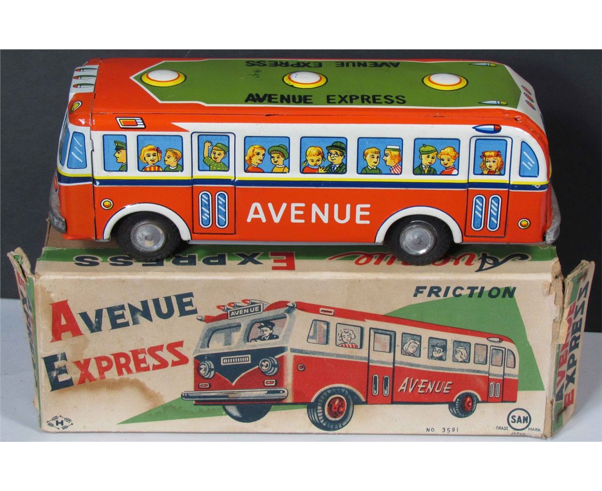 Marusan Toys No. 3591 Tin Litho Toy Bus