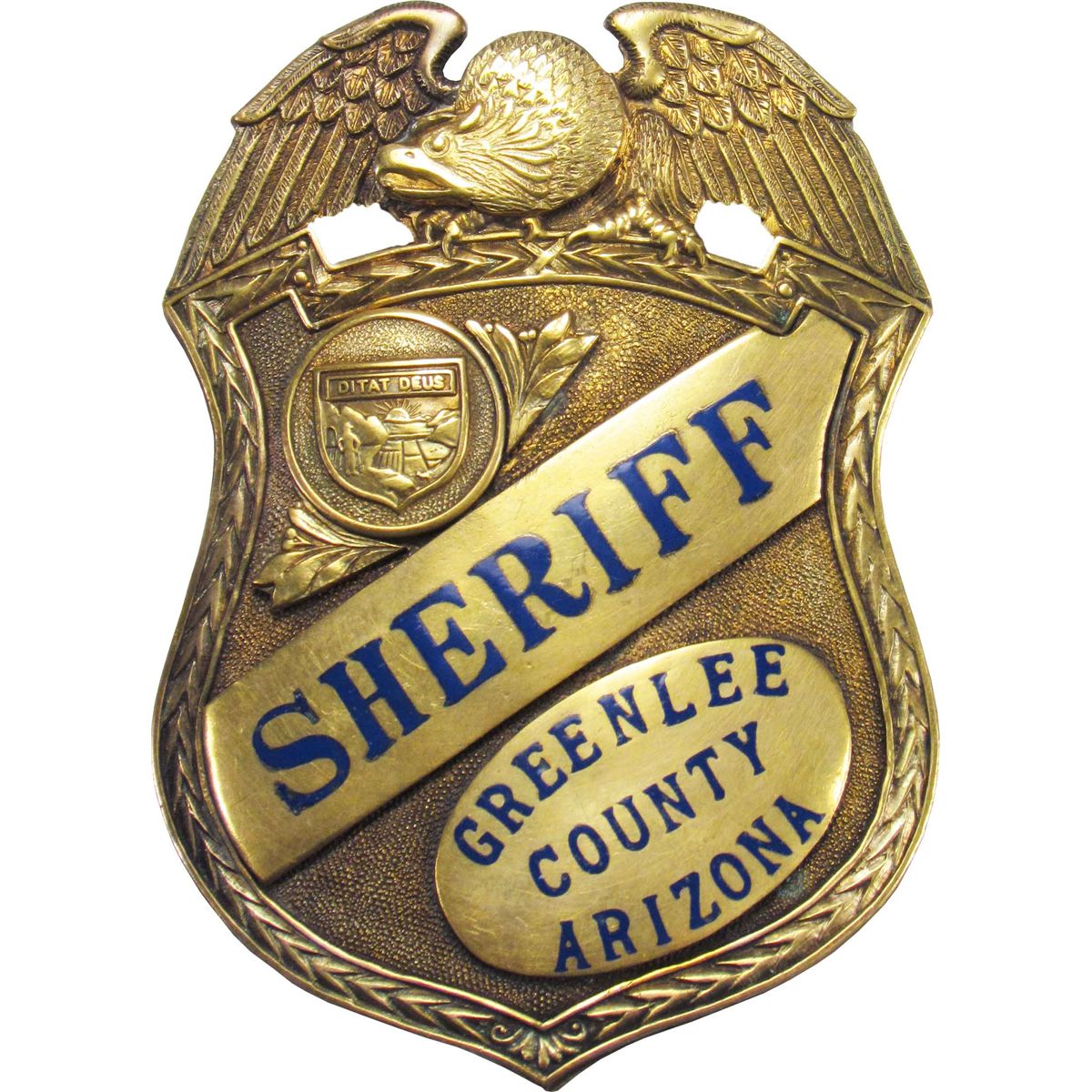 Greenlee County Arizona Brass Sheriff Badge