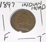 1897 INDIAN HEAD PENNY RED BOOK VALUE IS $7.00+ *RARE EARLY FINE GRADE ...