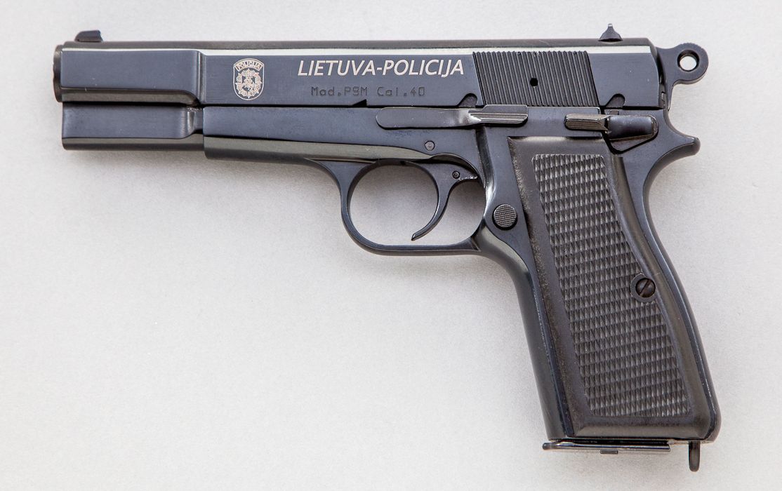 Lithuanian Police Model P9M SA Pistol, by FEG
