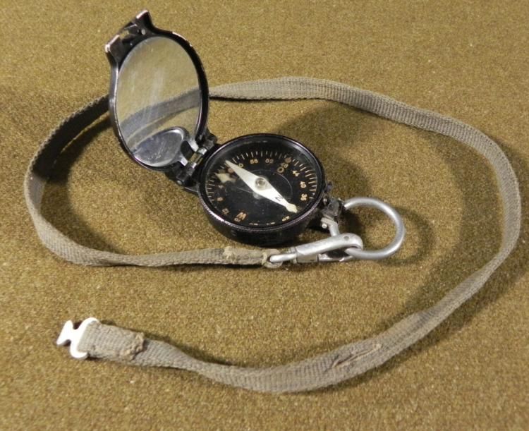 NAZI COMPASS WITH LANYARD & FLIP-UP MEASURE DEVICE- CLK