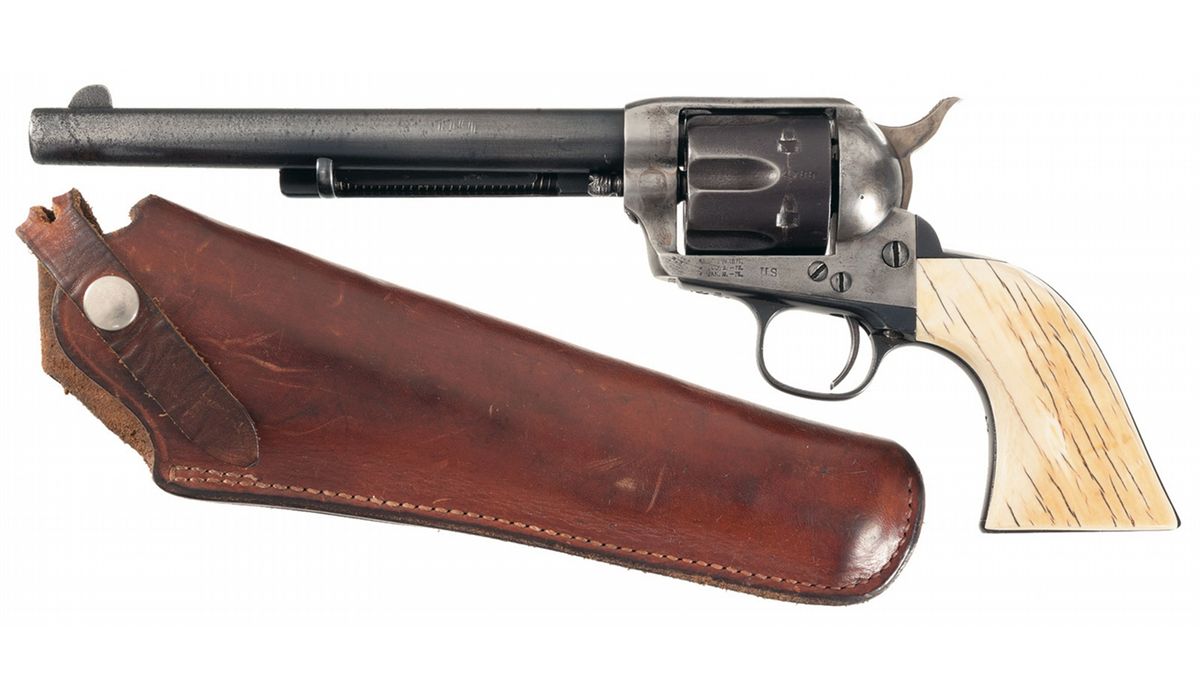 Antique U.S. Colt Single Action Army Cavalry Revolver with Ivory Grip ...