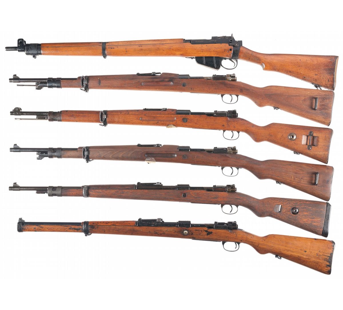Six Bolt Action Military Rifles