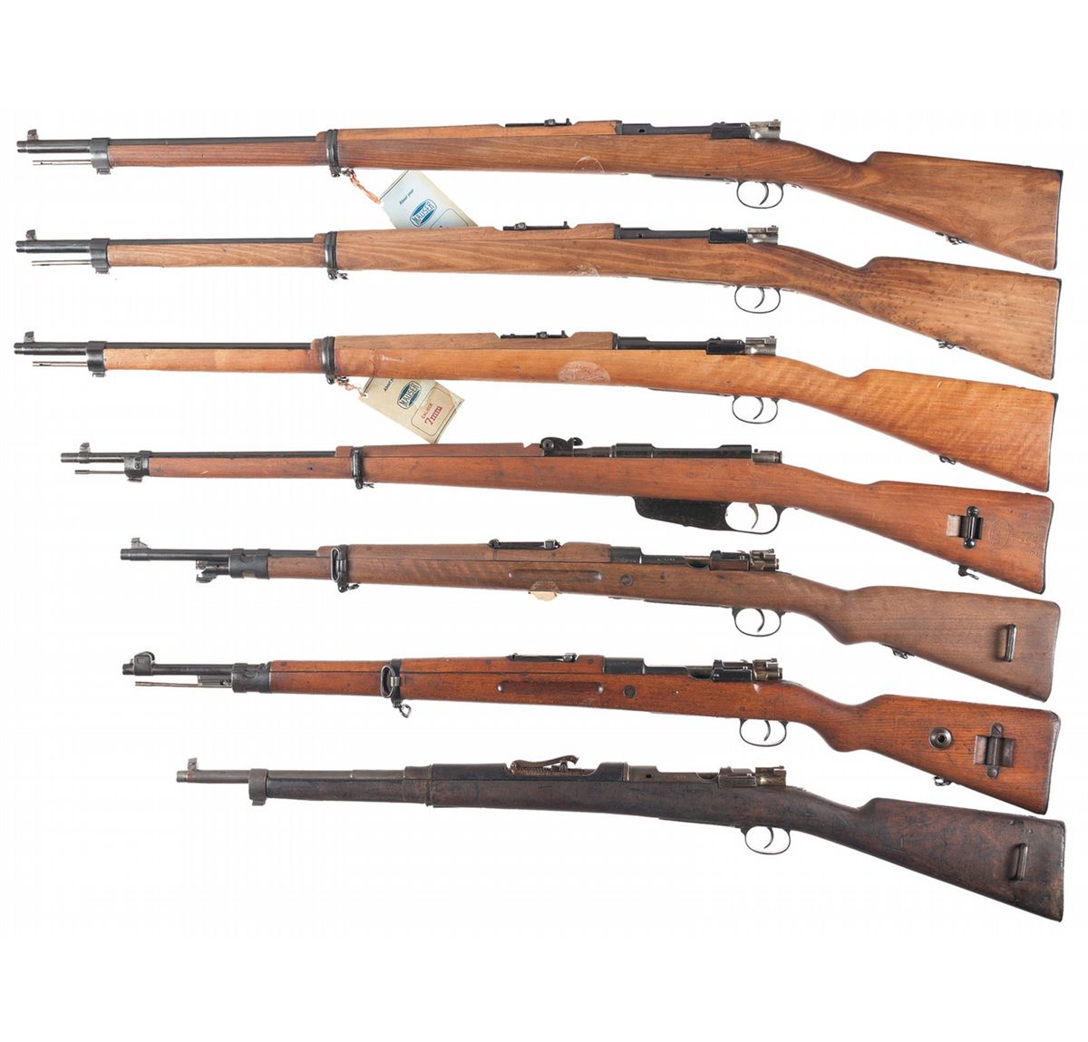 Seven Military Bolt Action Rifles