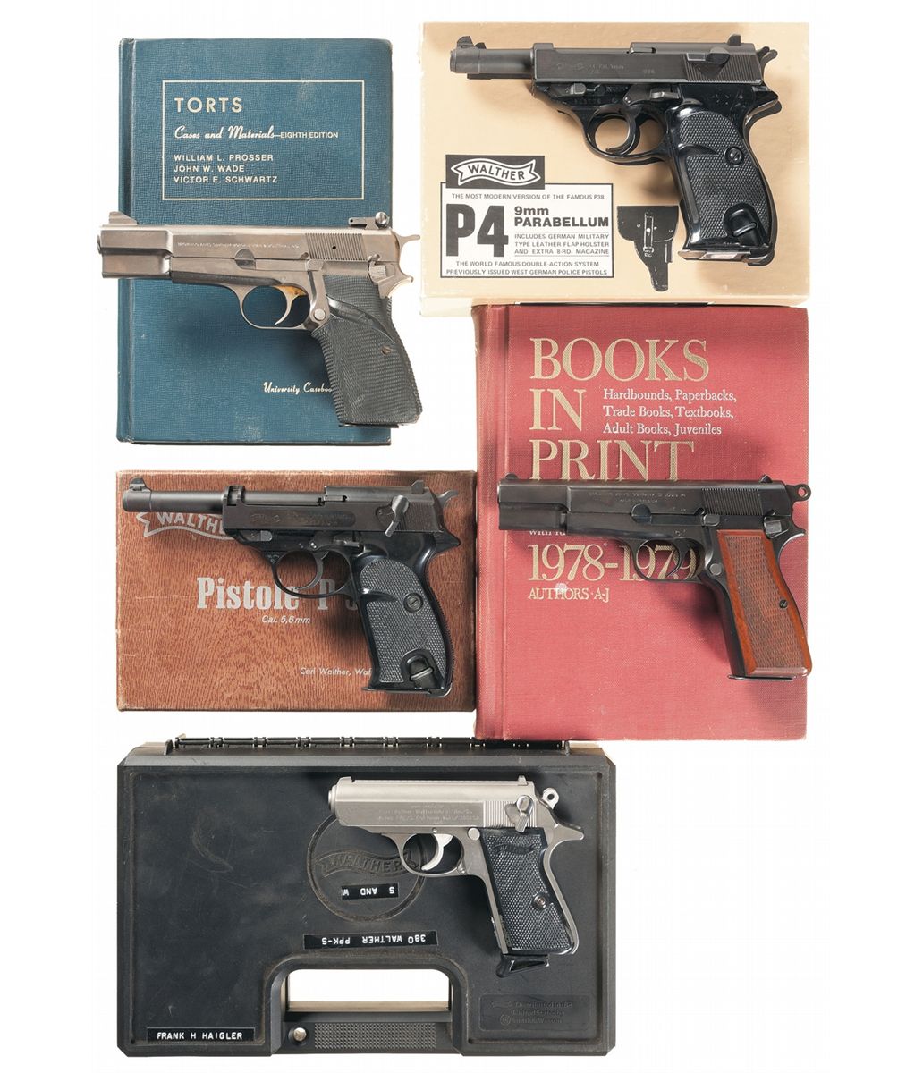 Five Semi-Automatic Pistols and One Signal Cannon