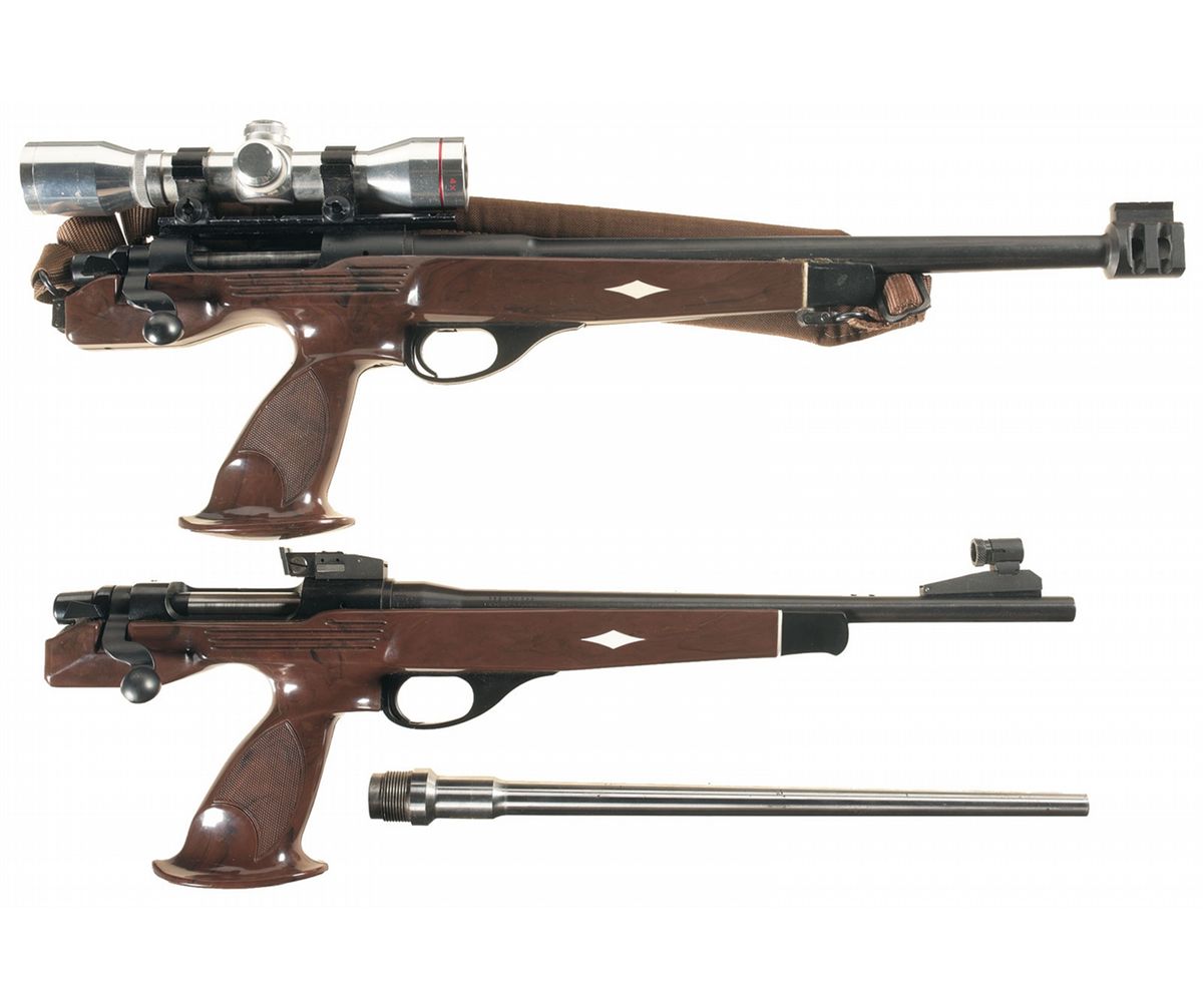 Two Remington XP-100 Single Shot Bolt Action Pistols