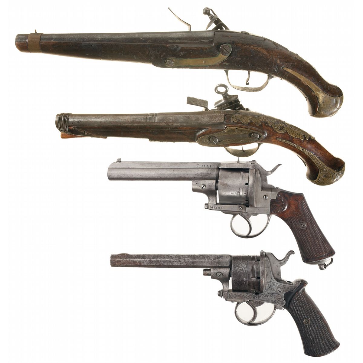 Four Antique European Handguns