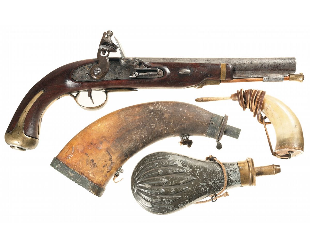 1808 Dated Harpers Ferry Model 1805 Flintlock Pistol Three Civil War ...