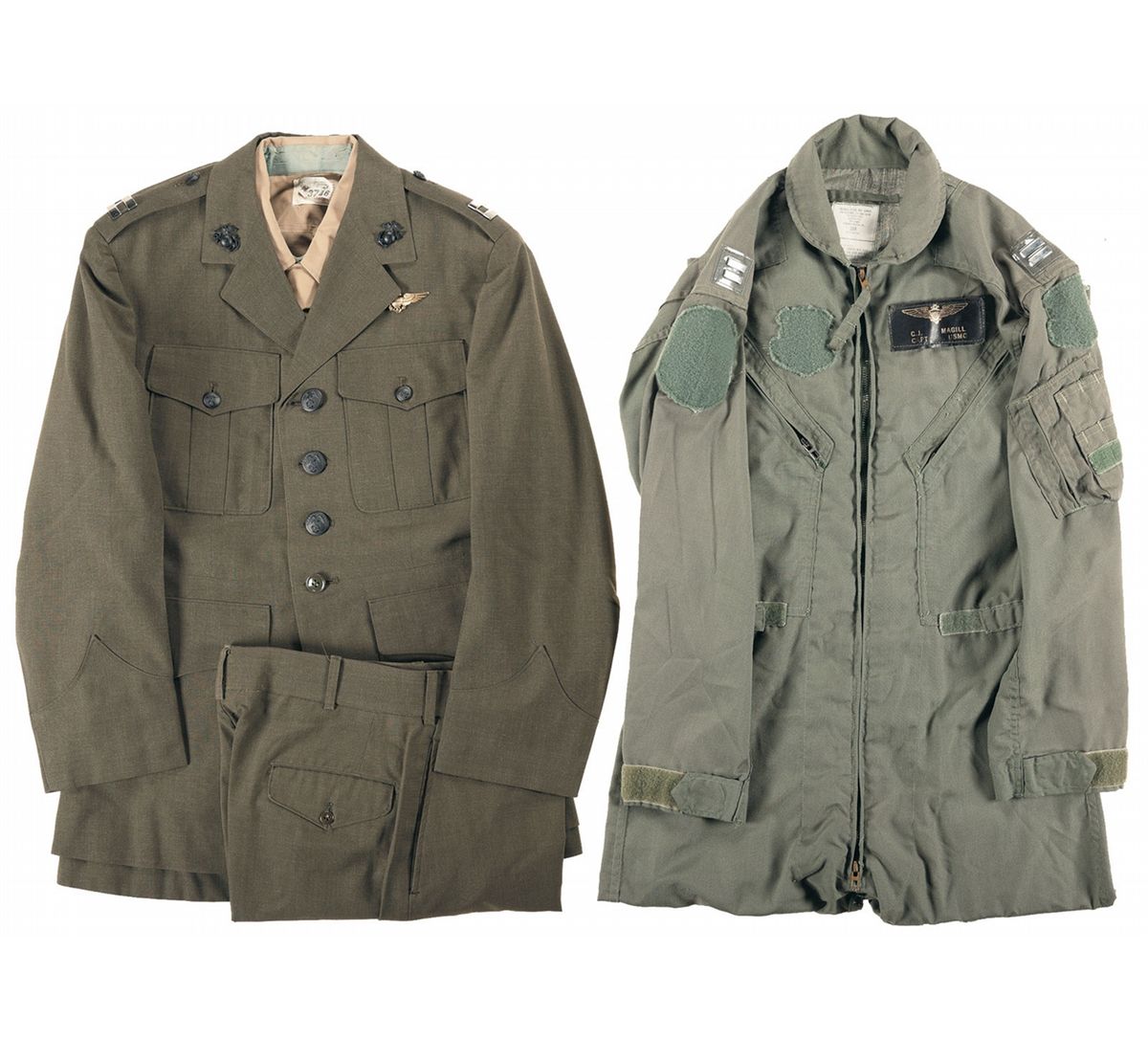 Historic U.S. Marine Corps Captain Uniform and Flight Suit Belonging to ...