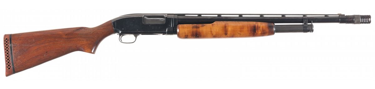 U.S. Marked Winchester Model 12 Riot Shotgun with Simmons Vent Rib and ...