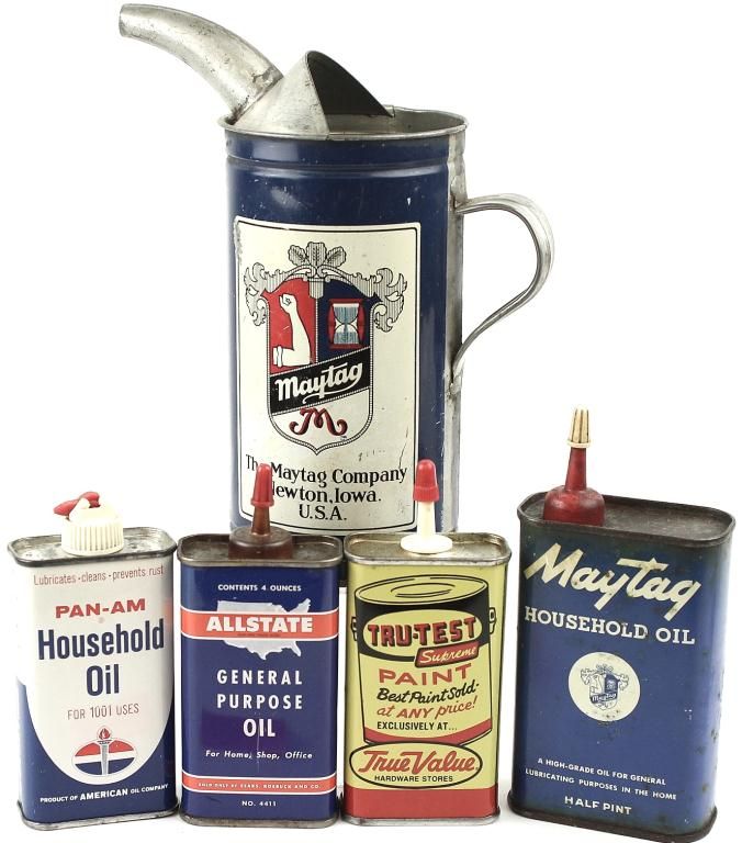 Collection Of 5 Oil Cans Includes A Terrific Tin collection-of-5-oil-cans-includes-a-terrific-tin