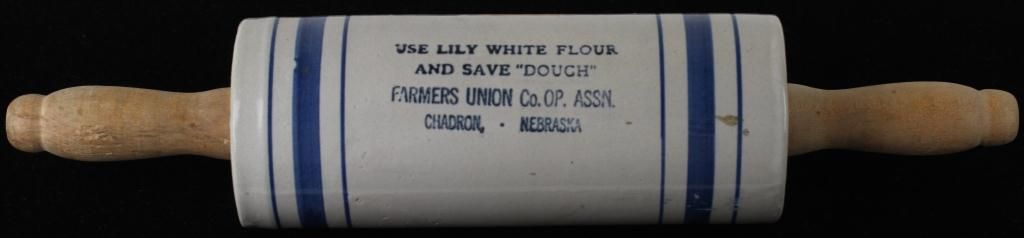 Antique Redwing advertising rolling pin