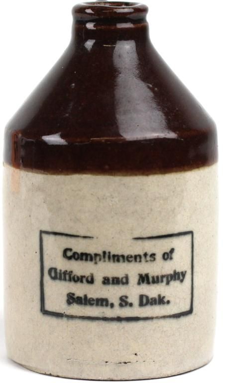 Antique miniature advertising crock jug